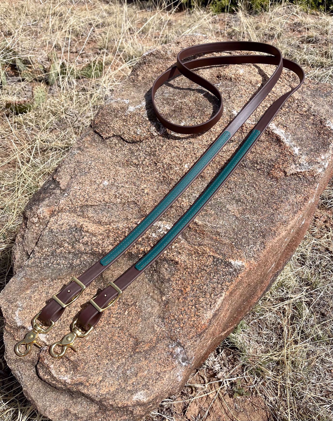 Moss Rock Endurance-Reins with Colored Overlay